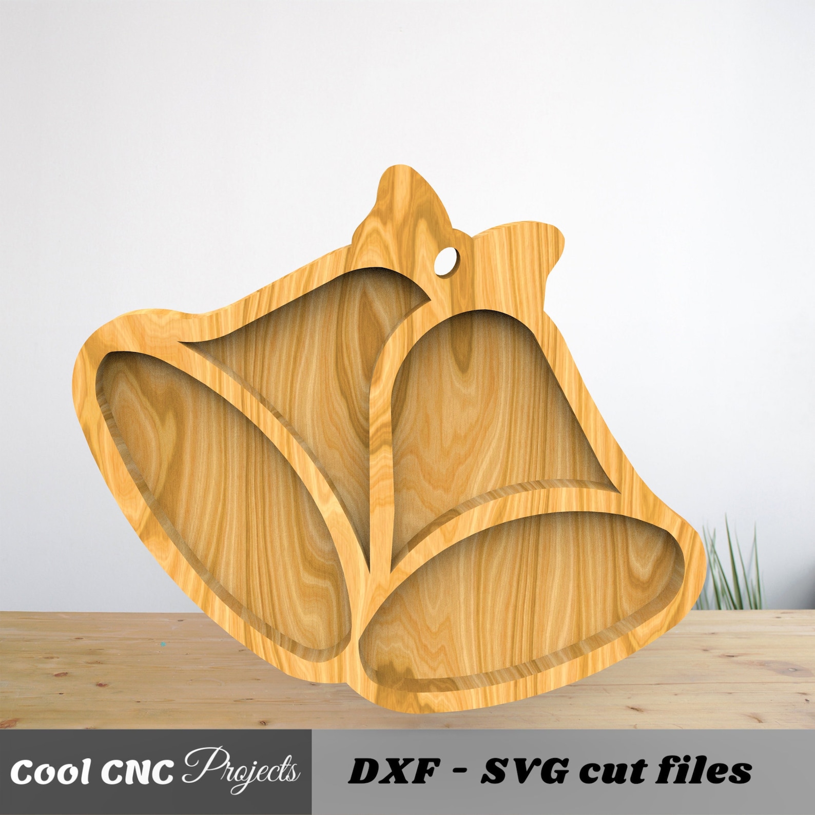 CNC File for Wood Christmas Bells Serving Plate dwg Cdr Dxf - Etsy