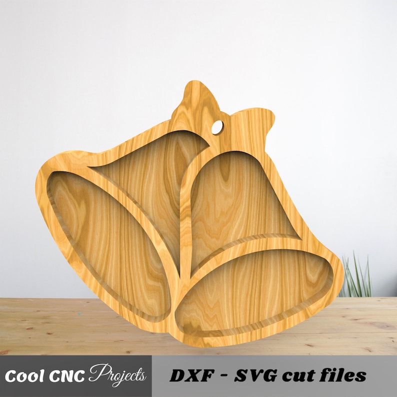 CNC File for Wood Christmas Bells Serving Plate dwg Cdr Dxf - Etsy