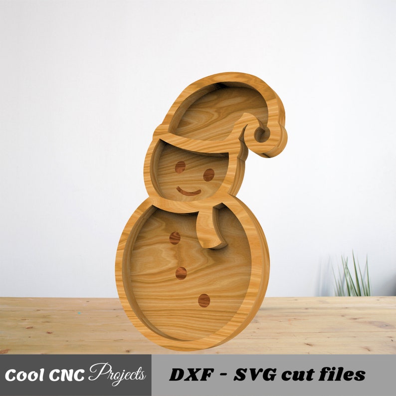 Snowman Serving Tray CNC Files, Christmas Wood Project (svg, Dxf, Pdf ...