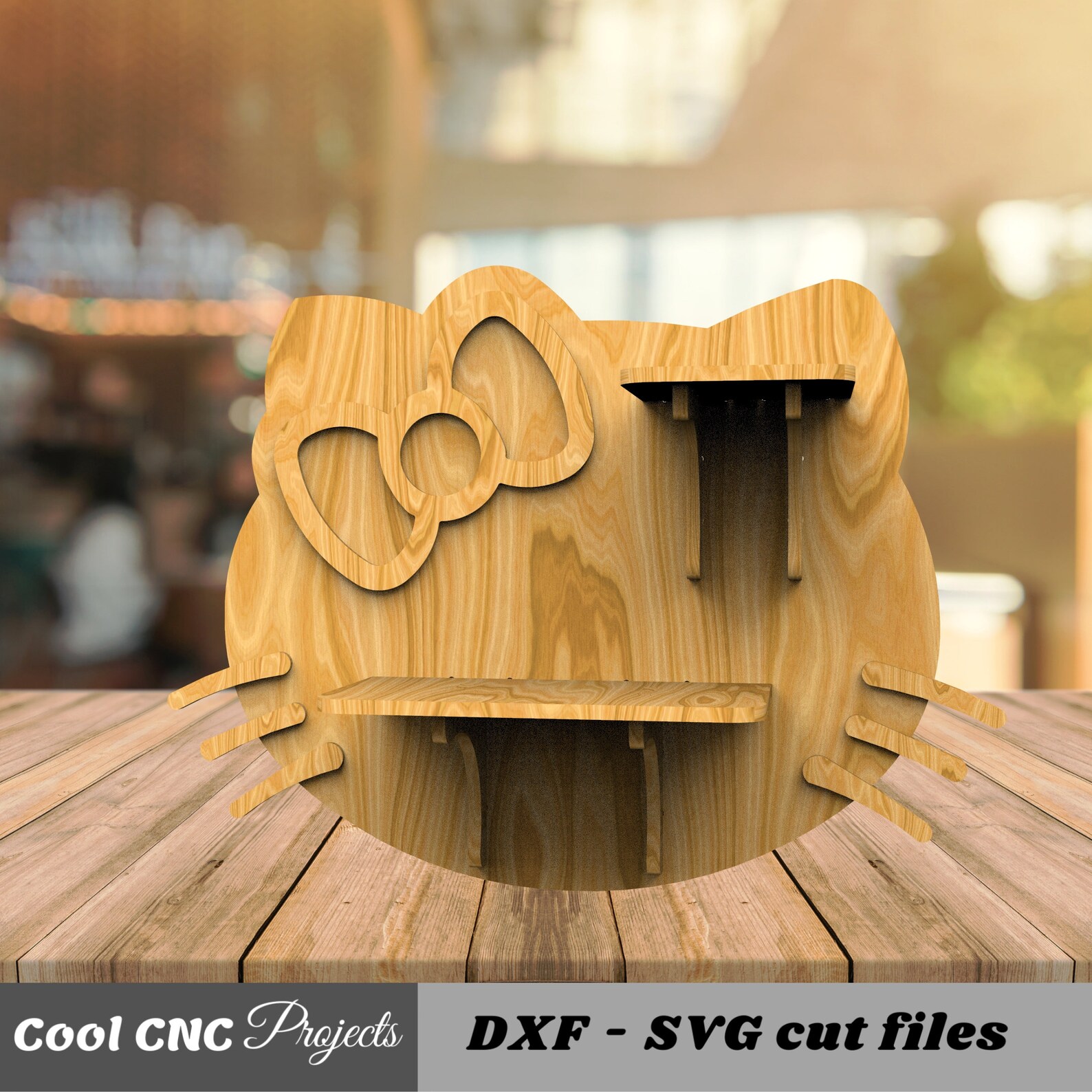 Cat Shelf CNC Files for Wood CNC File CNC Router File (dwg Cdr Dxf Svg ...