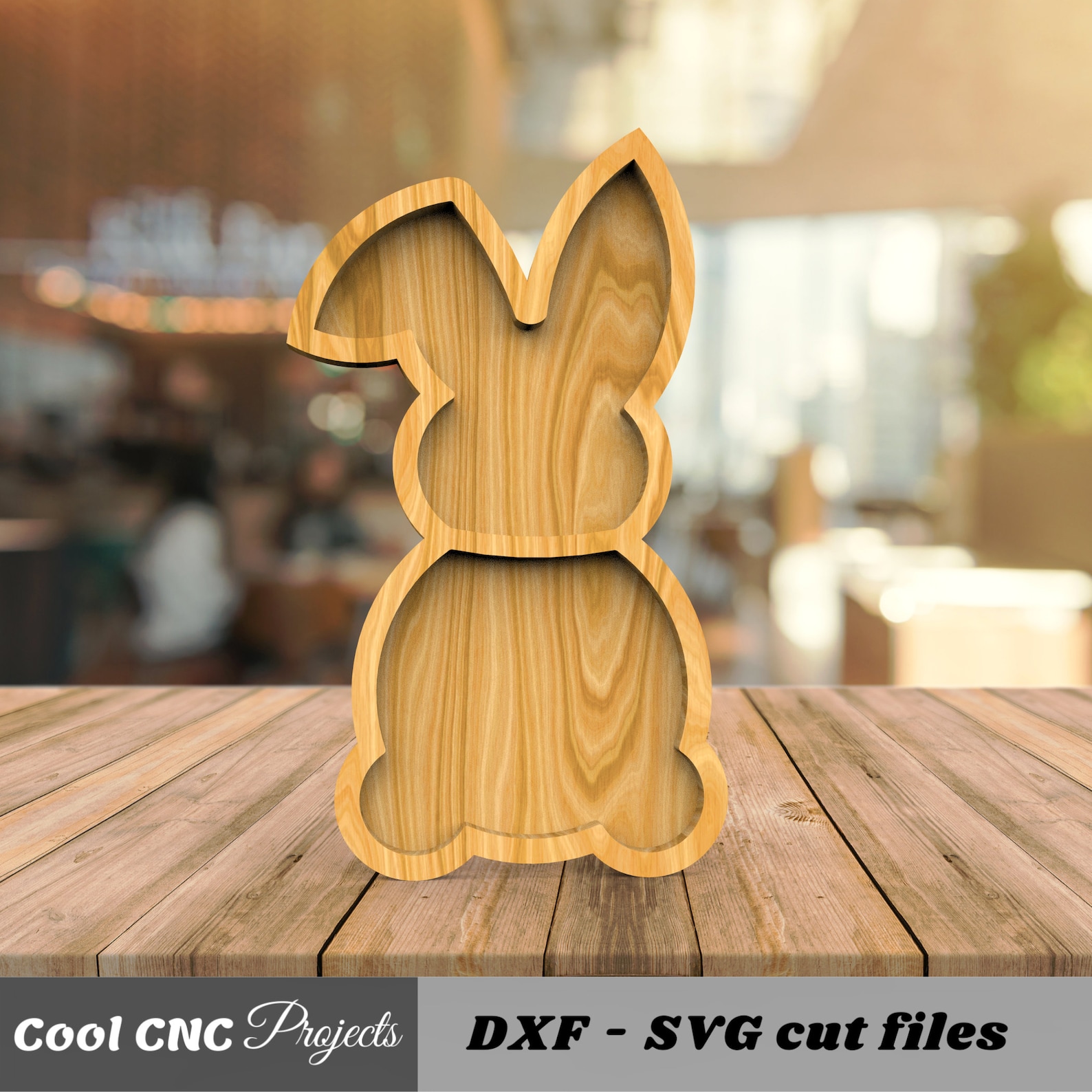 Easter Bunny Serving Plate CNC Files for Wood (svg, Dxf, Pdf) - Etsy