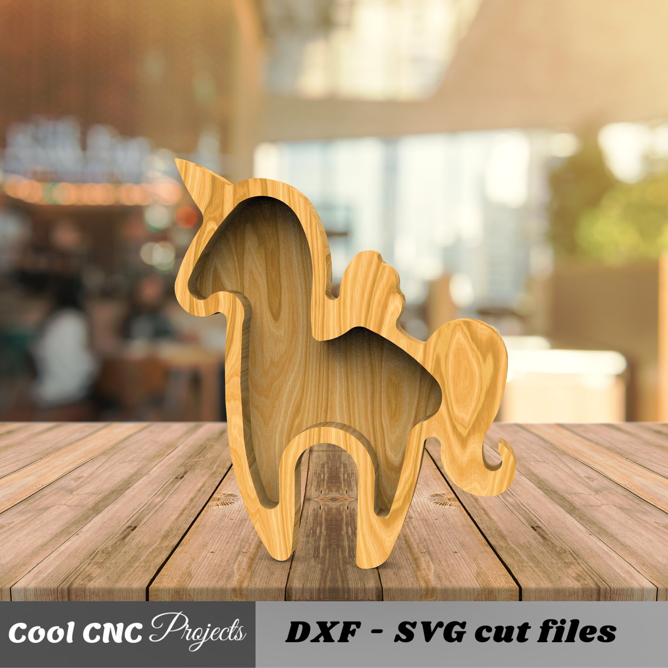 Unicorn Serving Plate CNC Files for Wood (svg, Dxf, Pdf) - Etsy