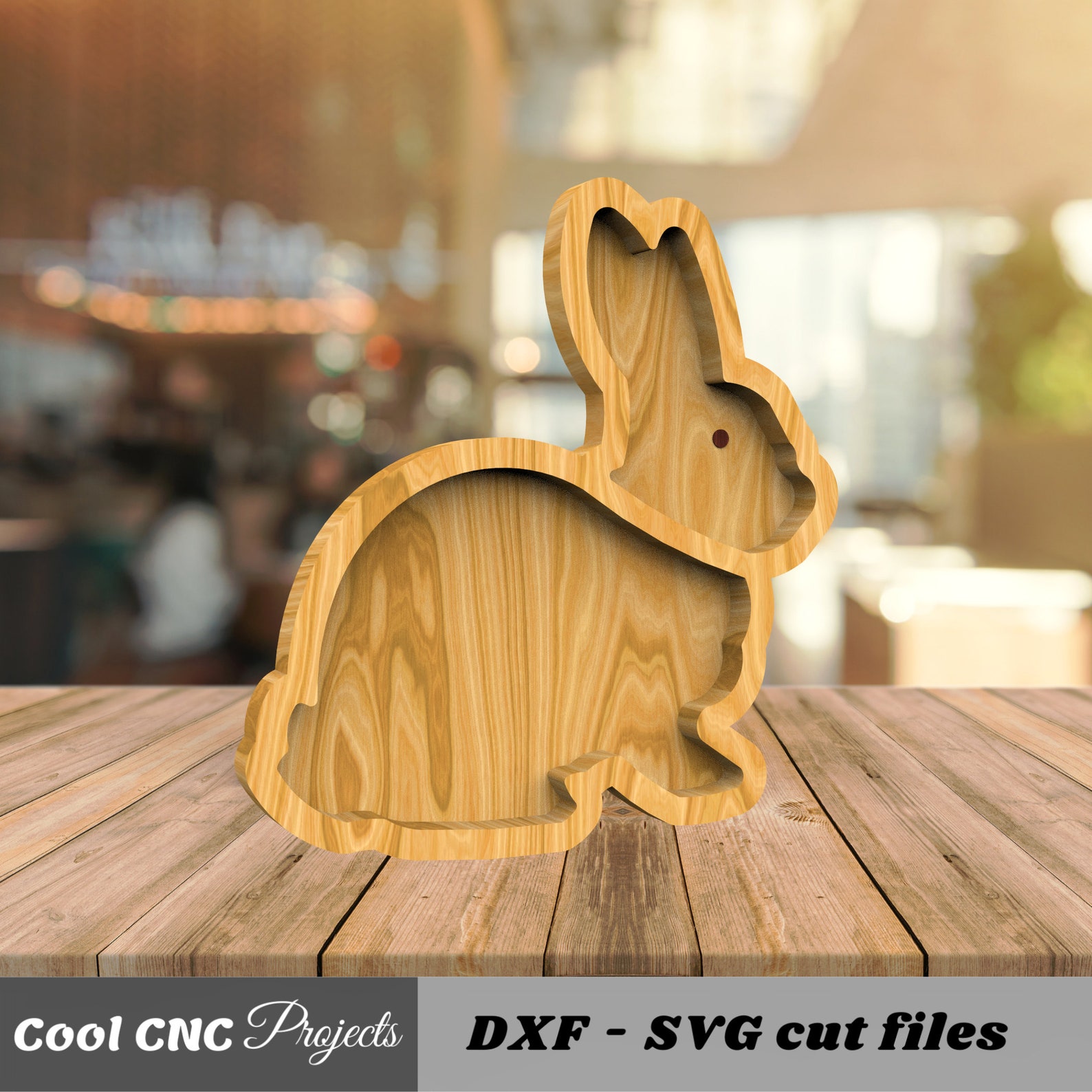 Easter Bunny Serving Plate 2 CNC Files for Wood CNC File CNC - Etsy