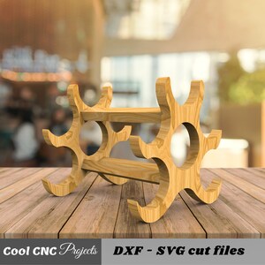 Wine Rack 2 CNC Files for Wood CNC File CNC Router File (dwg Cdr Dxf ...