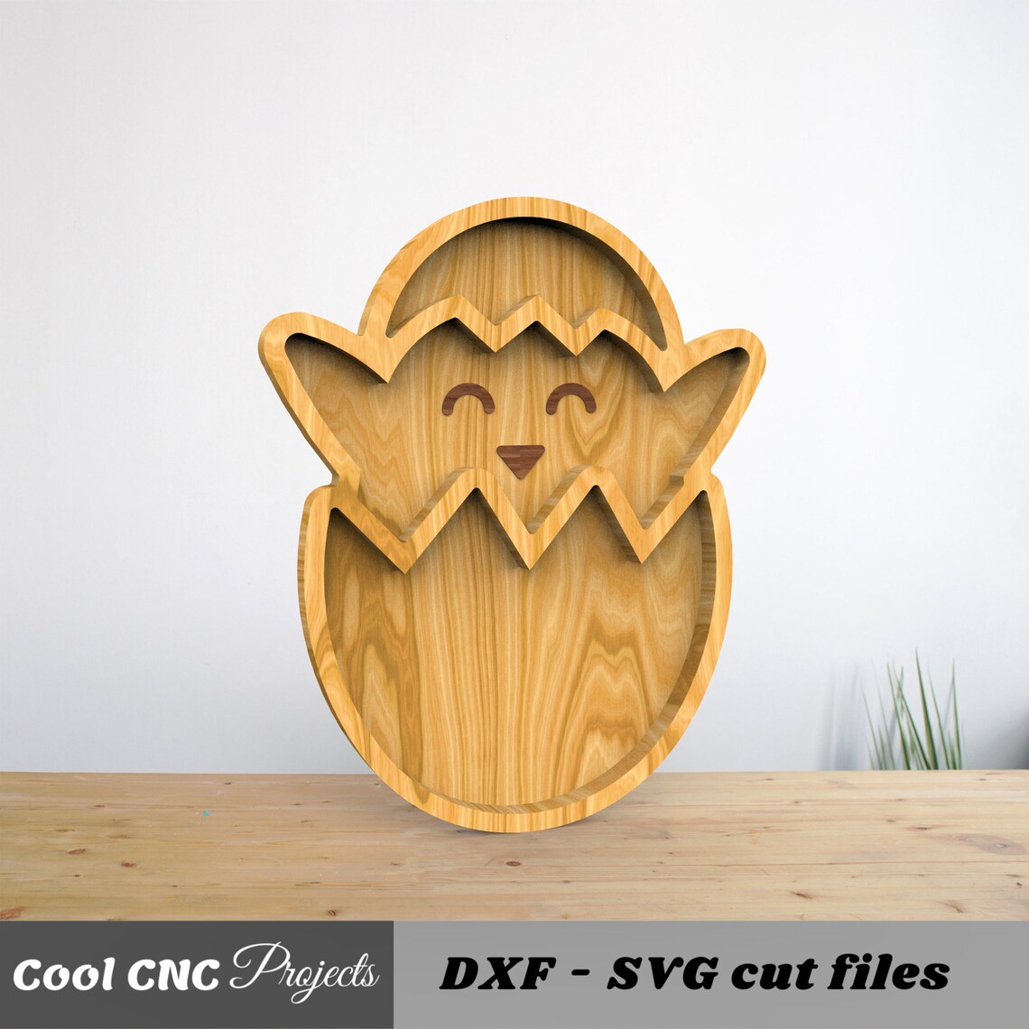 Easter Chick 2 Serving Plate CNC Files for Wood CNC File CNC | Etsy