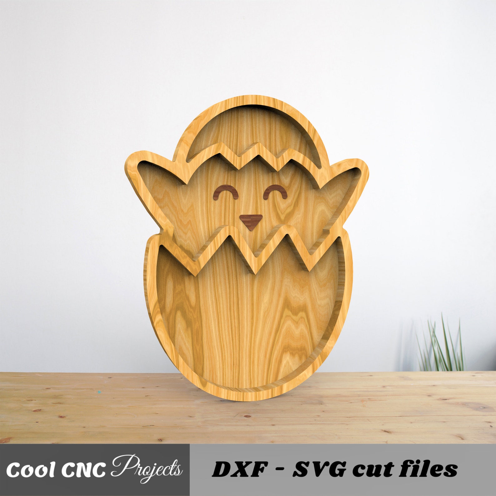 Easter Chick 2 Serving Plate CNC Files for Wood CNC File CNC | Etsy