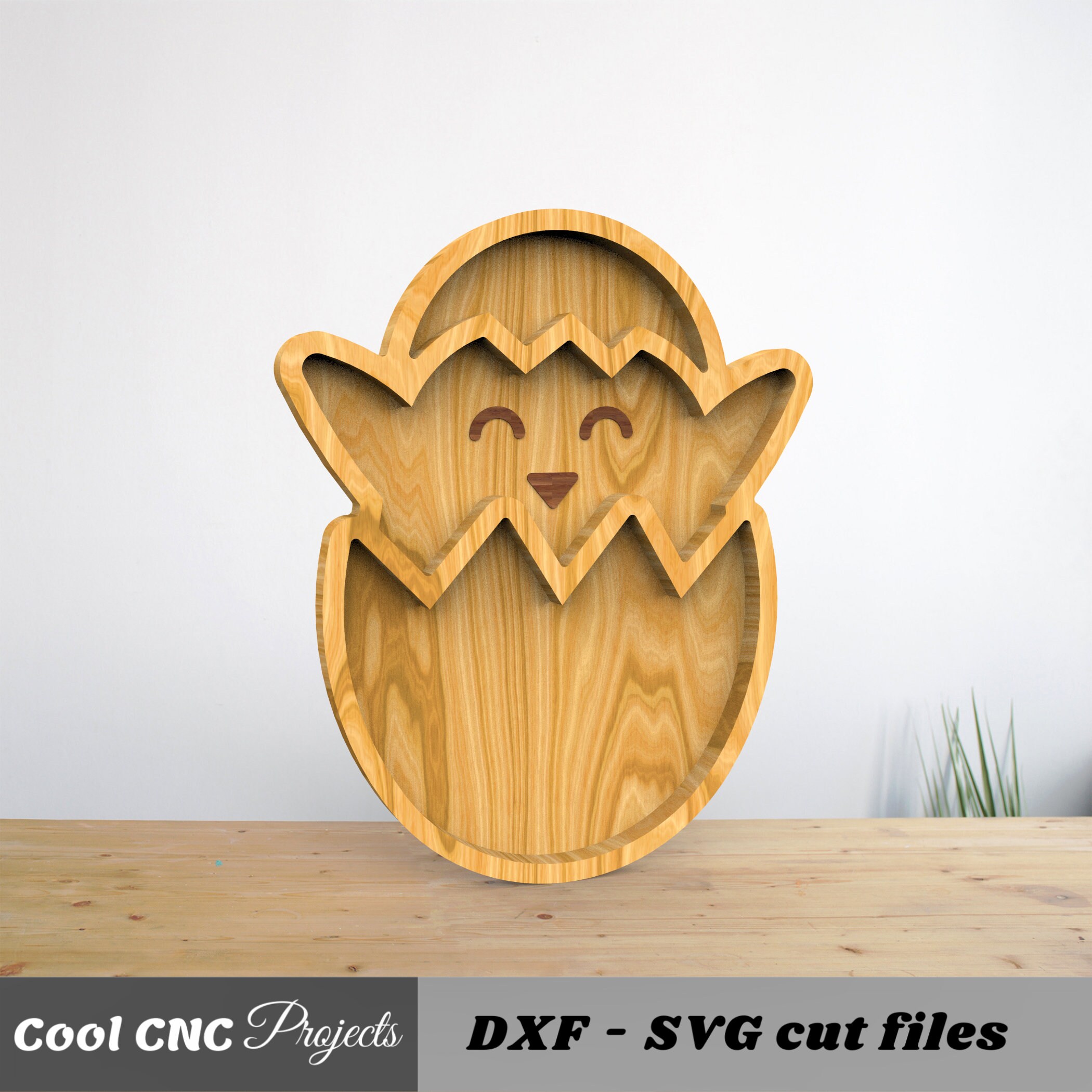 Easter Chick 2 Serving Plate CNC Files for Wood CNC File CNC | Etsy