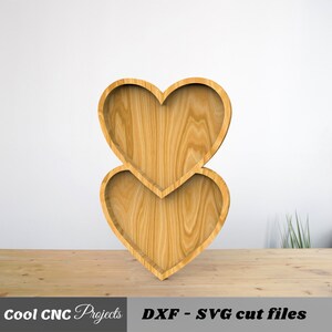 2 Hearts Valentines Gift CNC Files for Wood CNC File CNC Router File ...