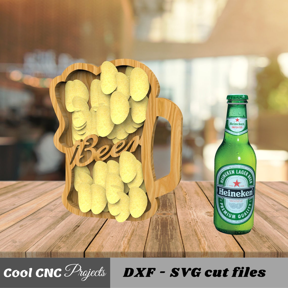 Beer Mug Serving Plate CNC Files for Wood CNC File CNC Router | Etsy