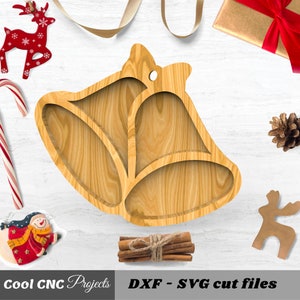CNC File for Wood Christmas Bells Serving Plate (dwg Cdr Dxf Svg Eps ...