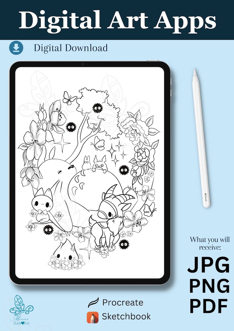 Coloring Page | Relaxing & Creative | Studio Ghibli Totoro | Printable ...