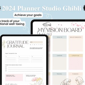 Studio Ghibli 2024 Digital Planner Cute Kawaii Totoro iPad Planner ...