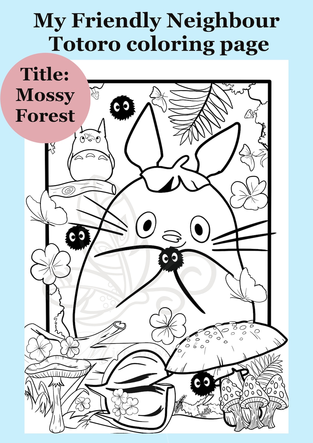 Studio Ghibli Colouring Page /totoro/digital Art Apps/ Kids and Adult ...