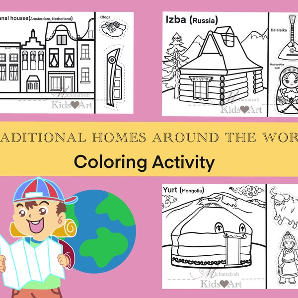 Printable Coloring Holidays Around the World Worksheets - Etsy