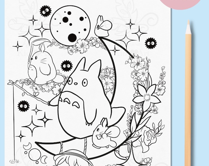 20 Studio Ghibli Coloring Page, Printable, Japanese Anime Coloring Page ...