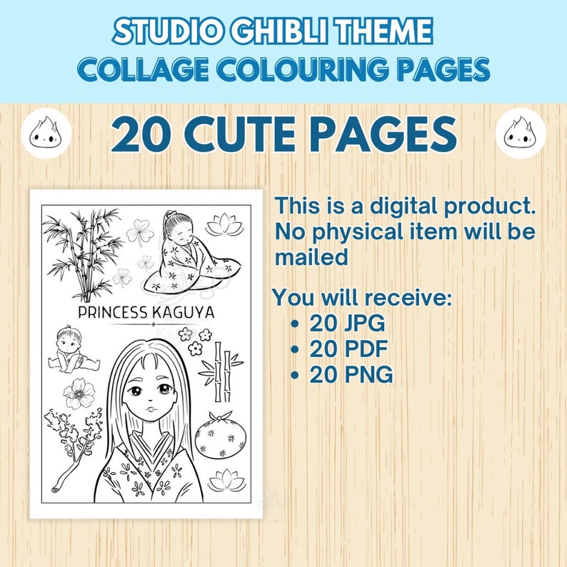 20 Studio Ghibli Coloring Page, Printable, Japanese Anime Coloring Page ...