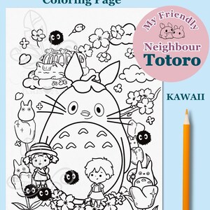 My Neighbor Totoro Coloring Page, Studio Ghibli Coloring Template, Kids ...