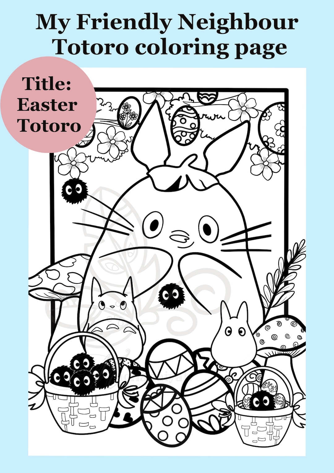 Studio Ghibli Coloring Page /totoro /instant Download/digital Drawing ...
