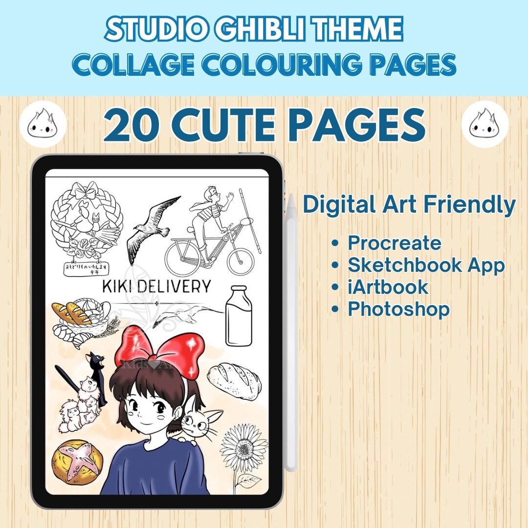 20 Studio Ghibli Coloring Page, Printable, Japanese Anime Coloring Page ...