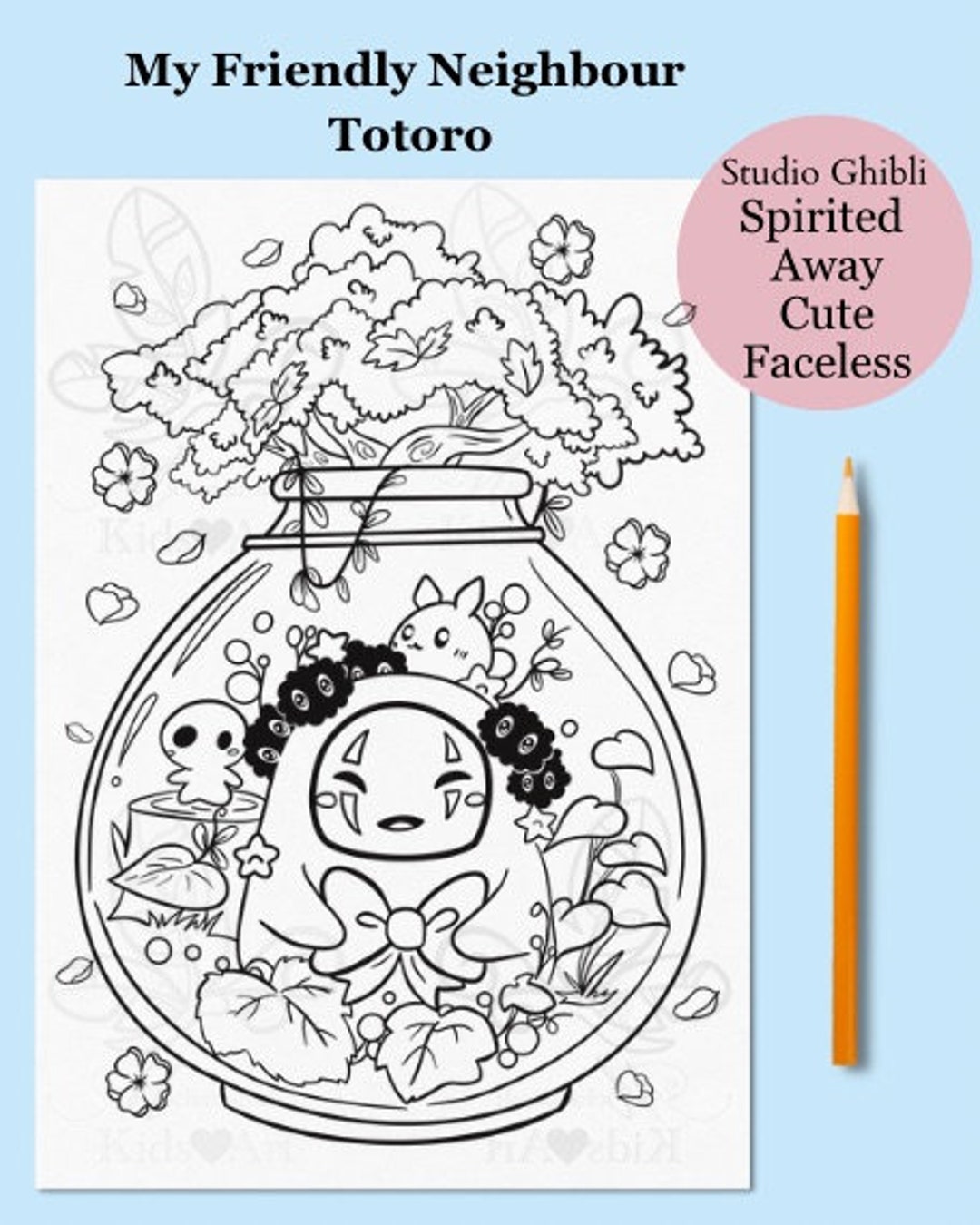 Studio Ghibli Coloring Page Relaxing Activity Digital - Etsy