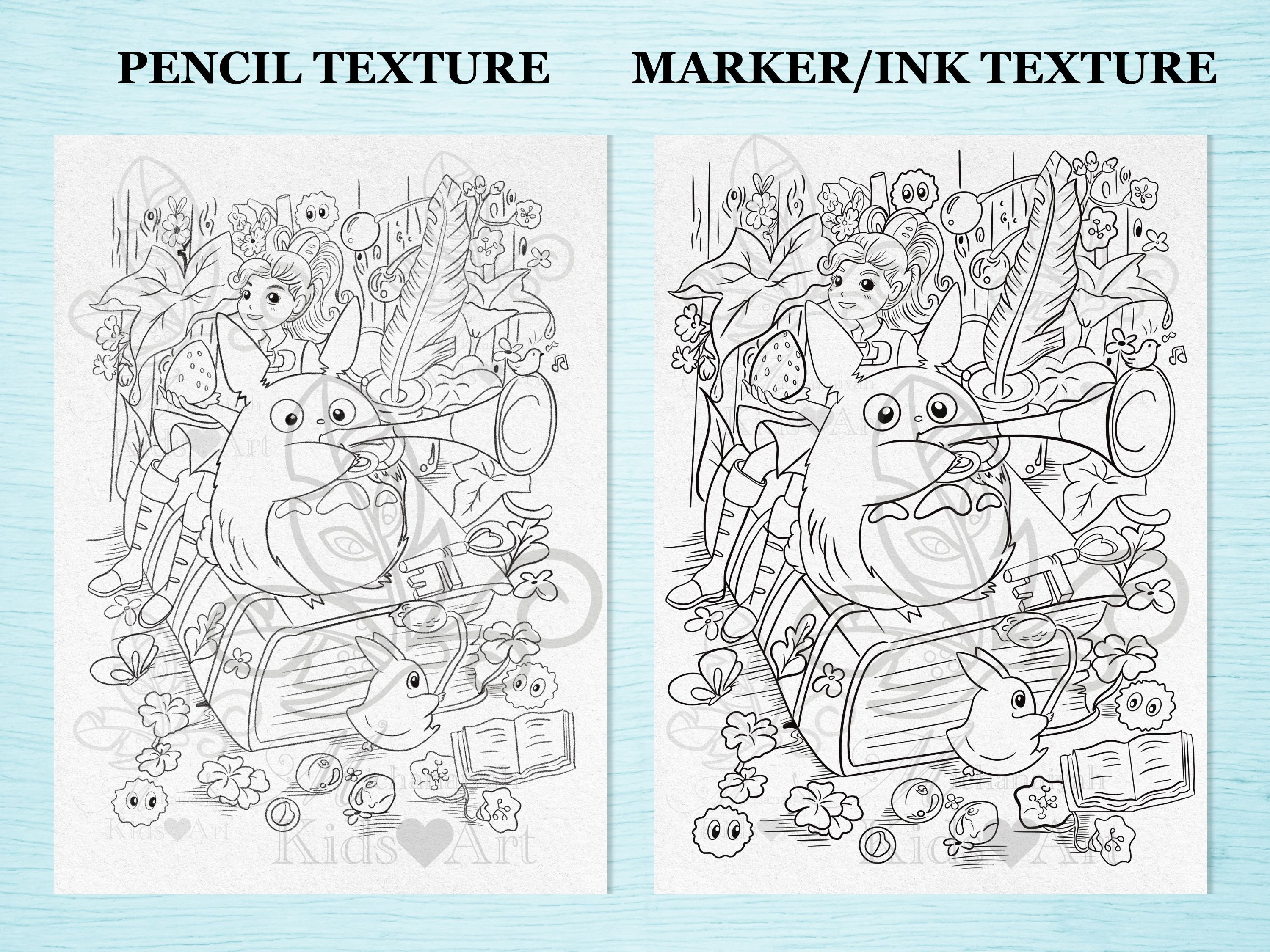 Studio Ghibli Coloring Page, Adult Relaxing Art Activity, Children Art ...