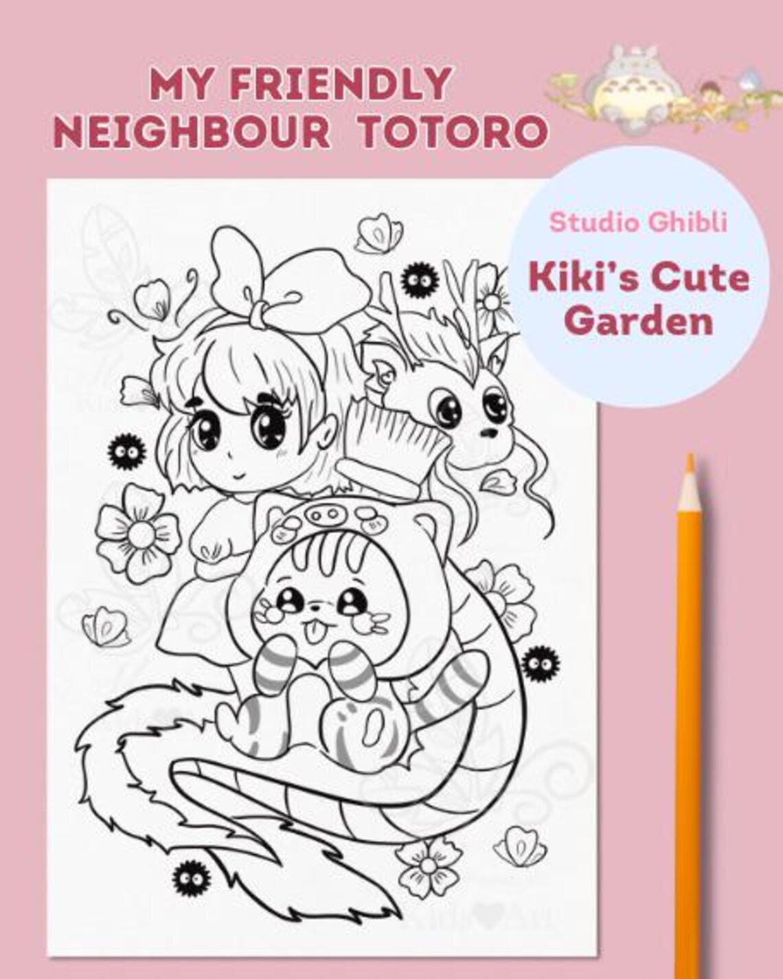 Cute Kiki's Delivery Coloring Page | Relaxing & Creative | Studio ...