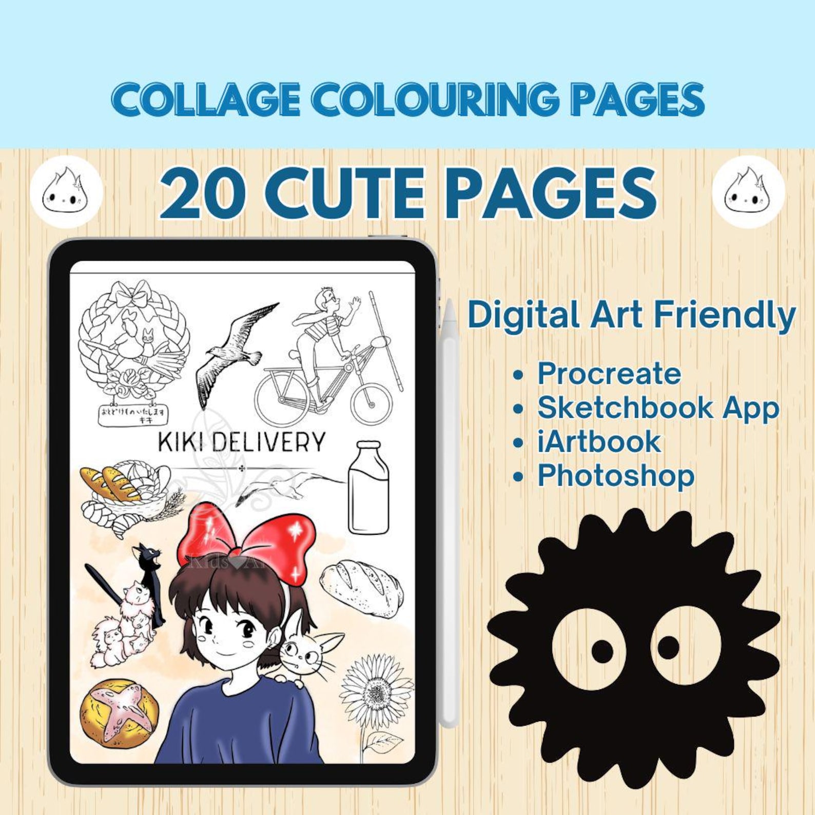 20 Nostalgic Anime Coloring Pages: Japanese Fantasy Kawaii Art ...