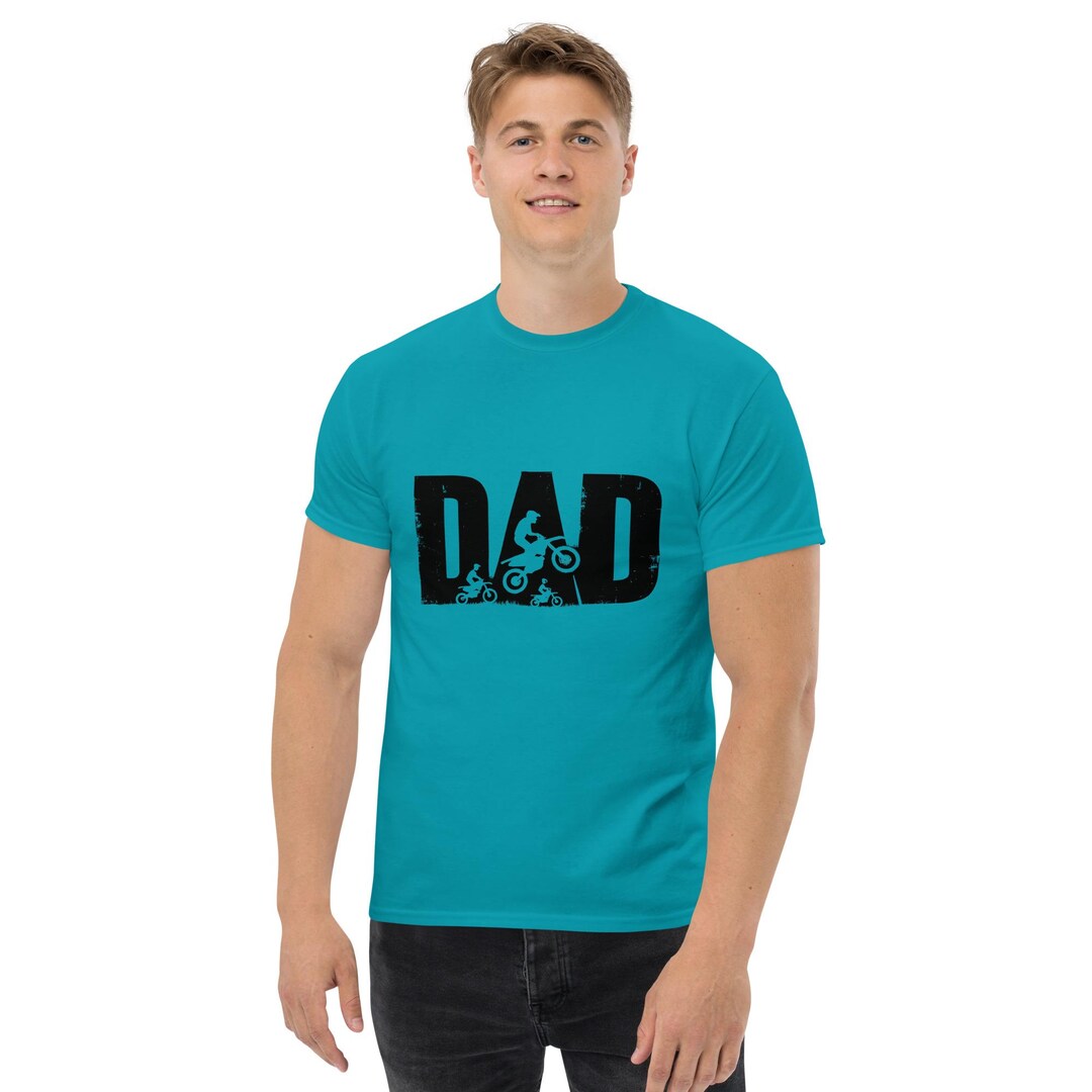 Motocross Dad Shirt With Dirtbike Riders – Multicolor MX Father’s Day ...