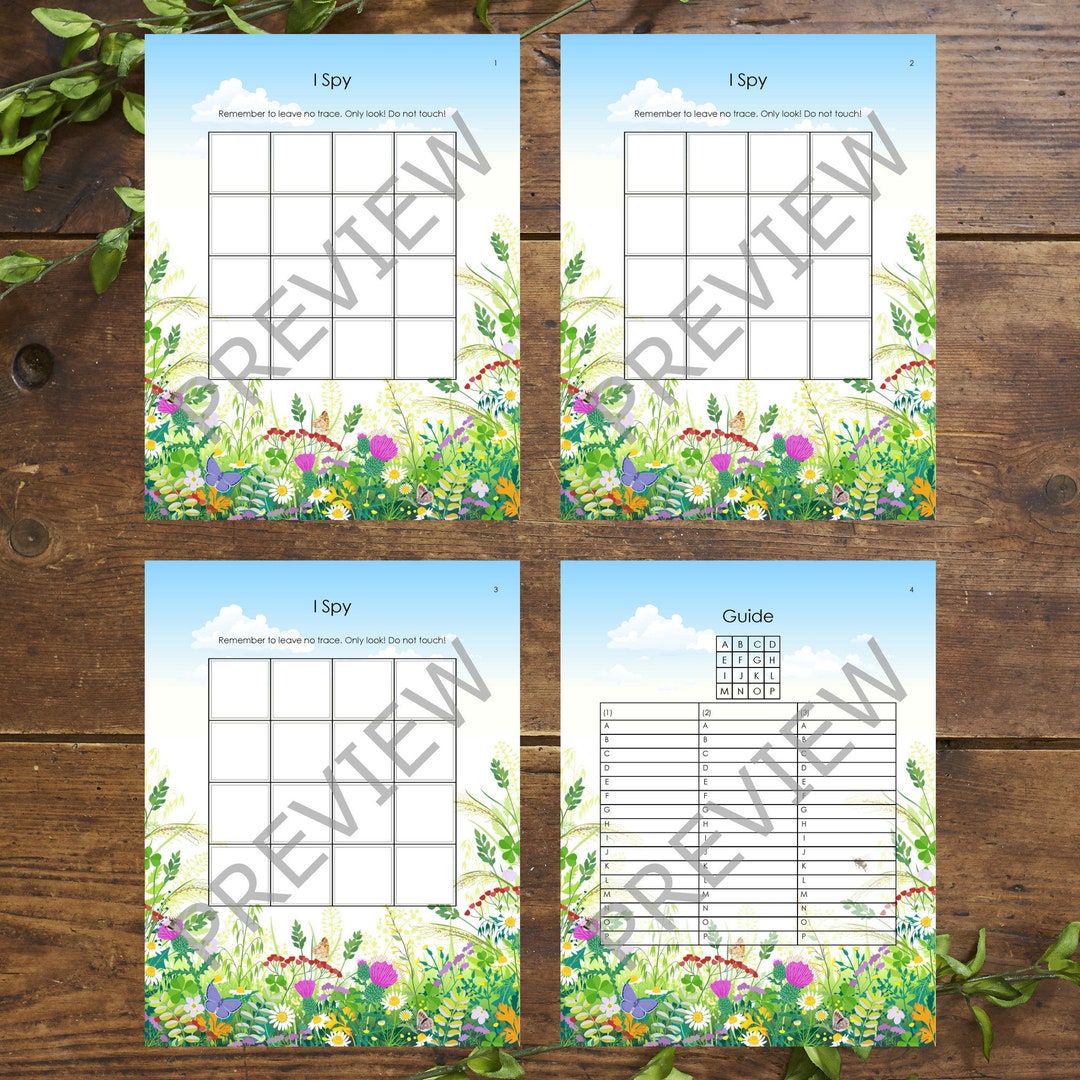 Outdoor or Nature I Spy Template | Instant Download - Etsy