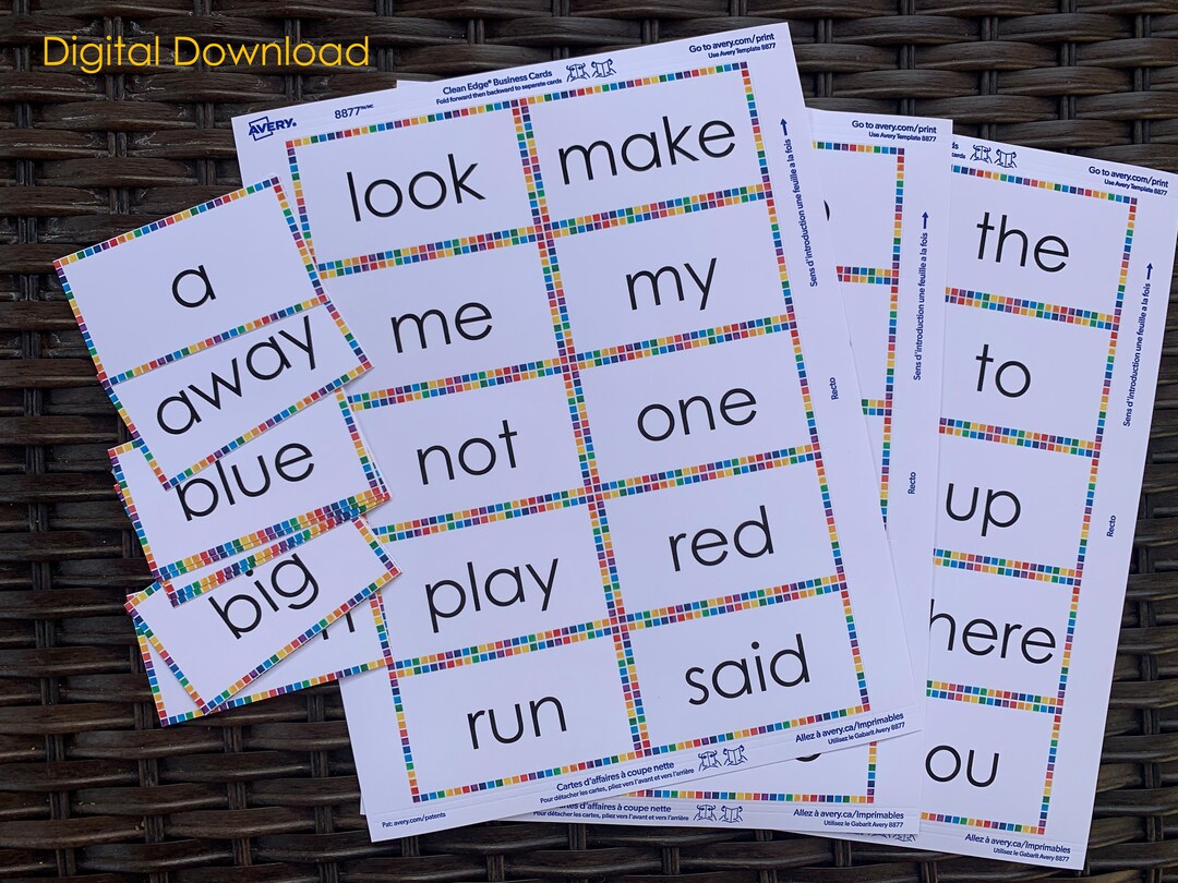 Dolch Sight Words Rainbow Flashcards - Pre-k - Etsy