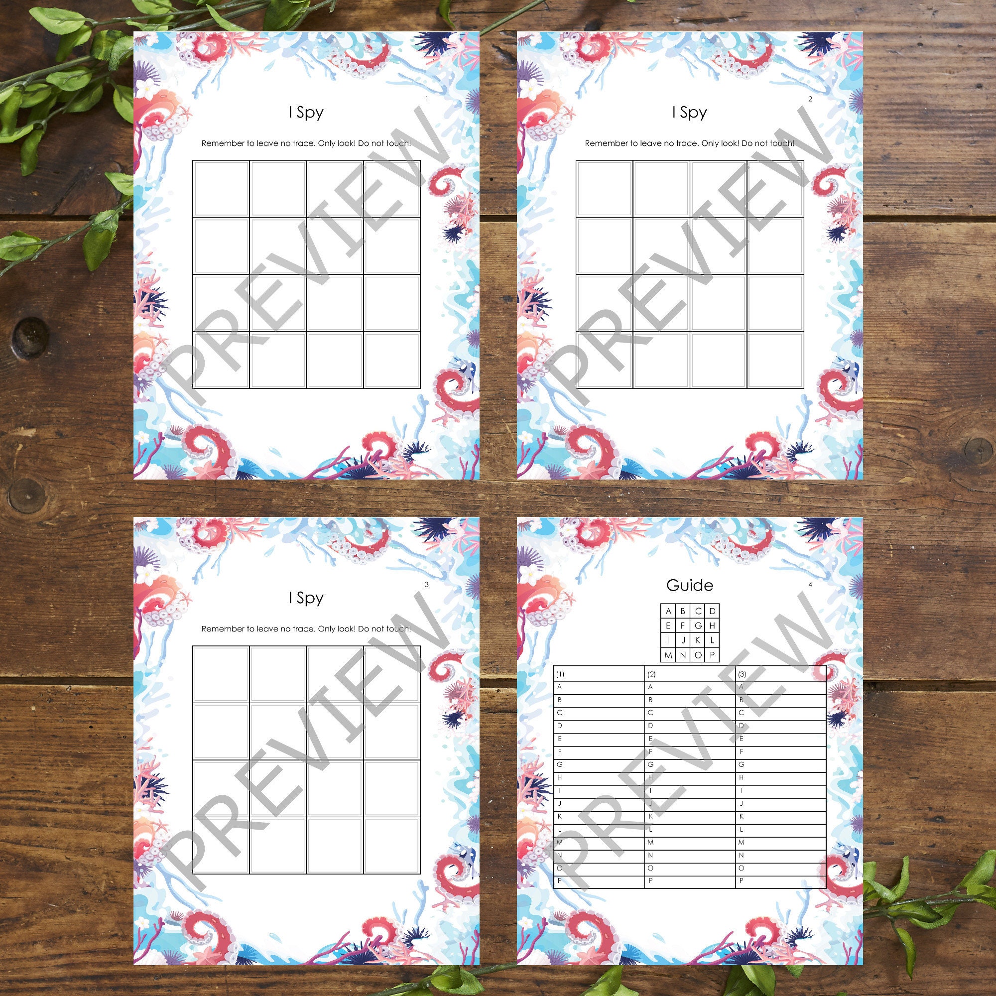 Outdoor or Nature I Spy Template Complete Bundle Norcal - Etsy