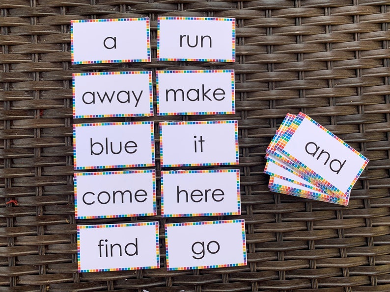 Dolch Sight Words Rainbow Flashcards - Pre-k - Etsy