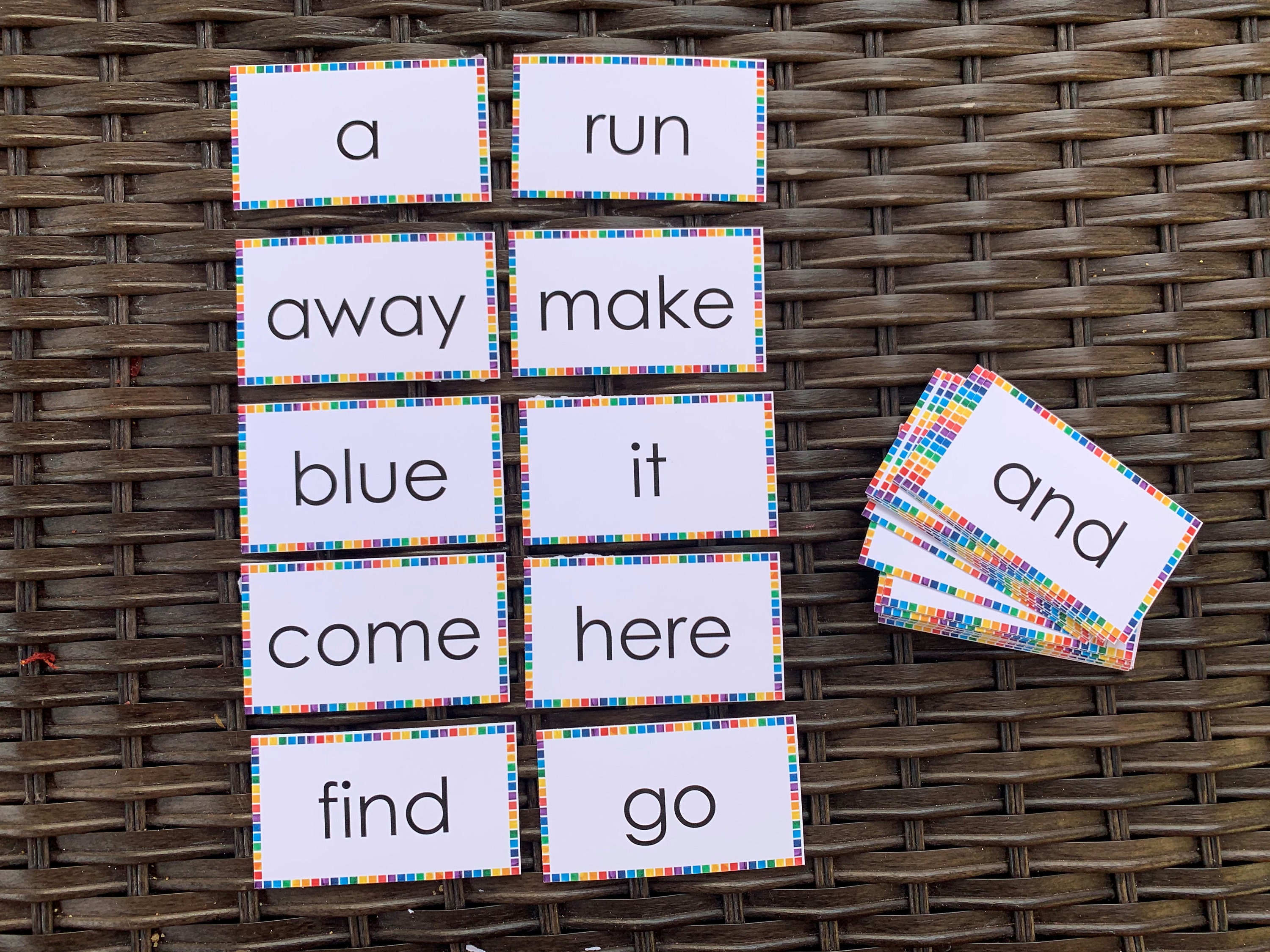 Dolch Sight Words Rainbow Flashcards - Pre-k - Etsy