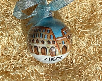 Hand Painted Gold Leaf Rome Roma Italy Roman Coliseum Colosseum ...