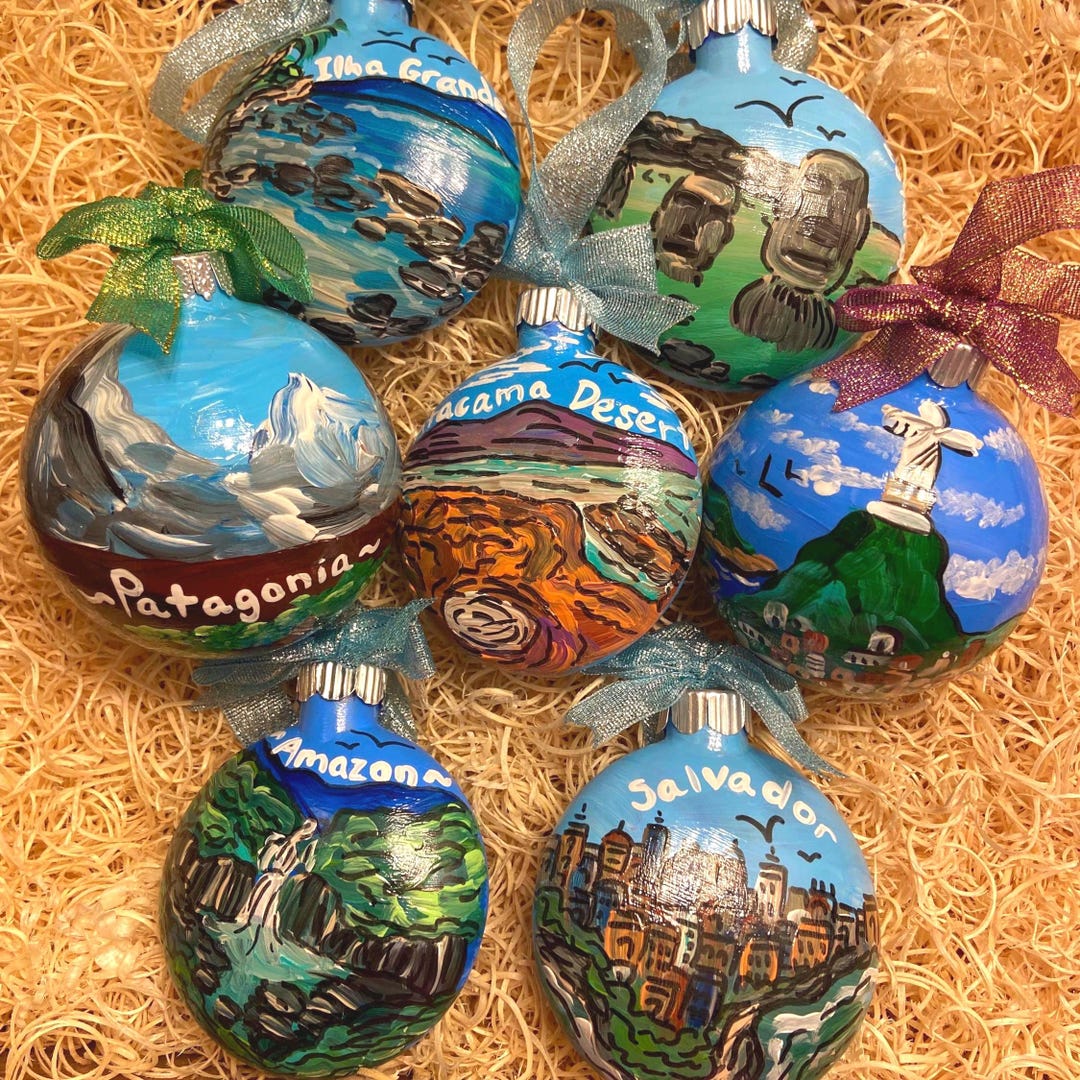 Chile/brazil Glass Ornaments - Etsy