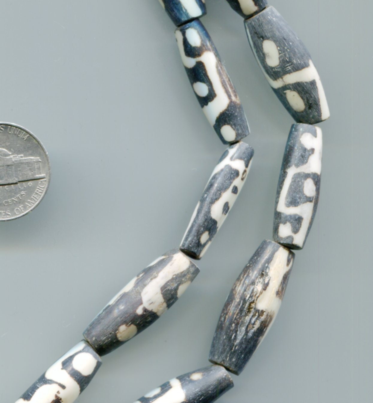 30 Elongated Batik Bone Beads - Primitive Design- African Bone Beads ...