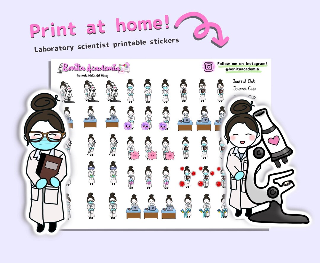 Laboratory Scientist Digital and Planner Stickers Printable Version - Etsy