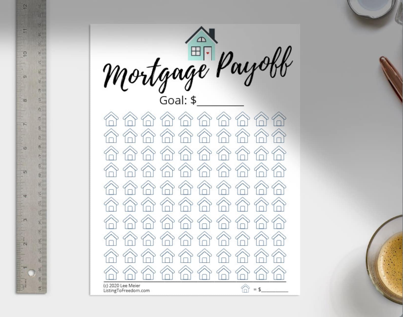 Progress Tracker Charts for Mortgage Payoff, House Savings, and Down ...