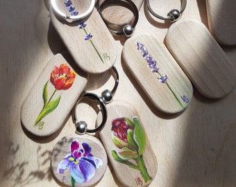 Wooden Painted Keychains - Etsy
