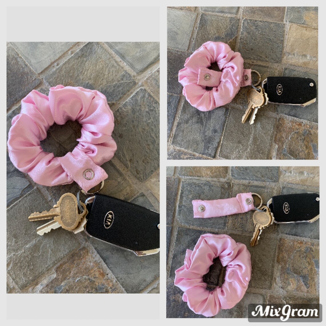 Satin scrunchie keychain | Etsy