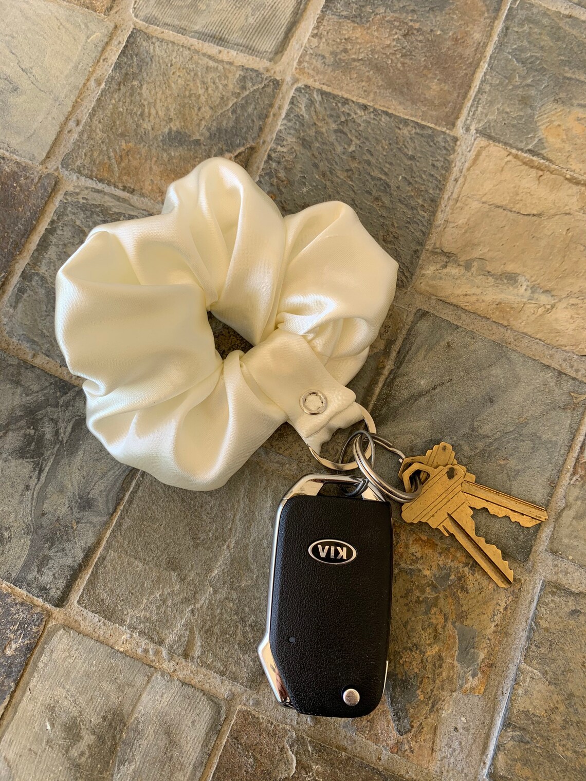 Satin scrunchie keychain | Etsy