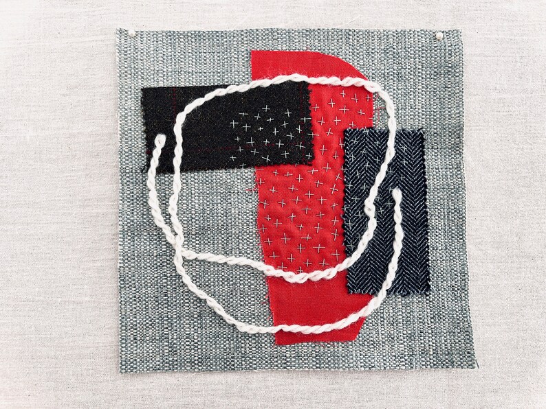 Embroidered Textile Collage - Etsy