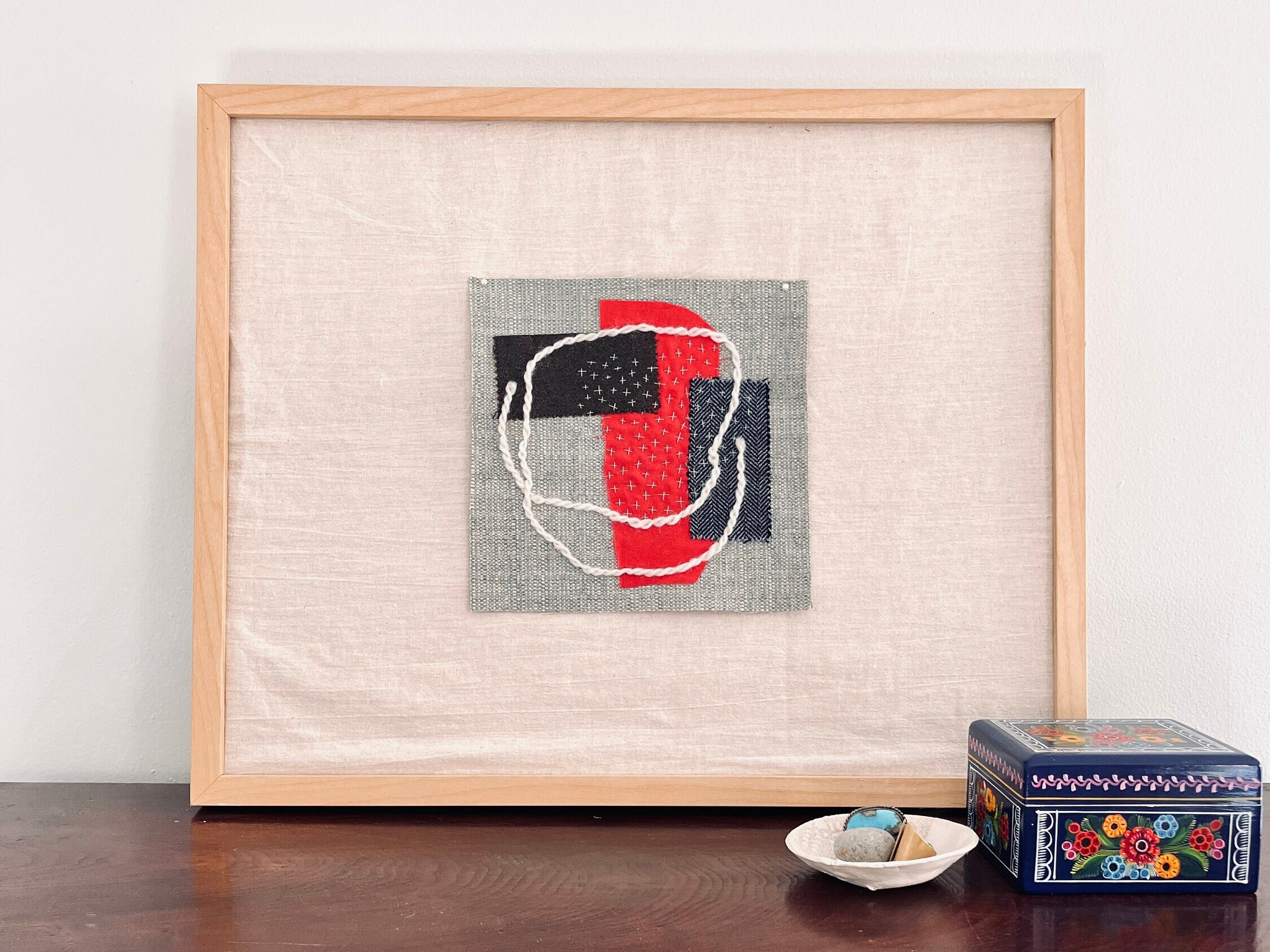 Embroidered Textile Collage - Etsy