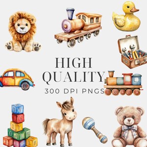 Watercolor Baby Toys Clipart, Digital Watercolor Baby Blocks Clipart ...