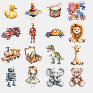 Watercolor Baby Toys Clipart, Digital Watercolor Baby Blocks Clipart ...