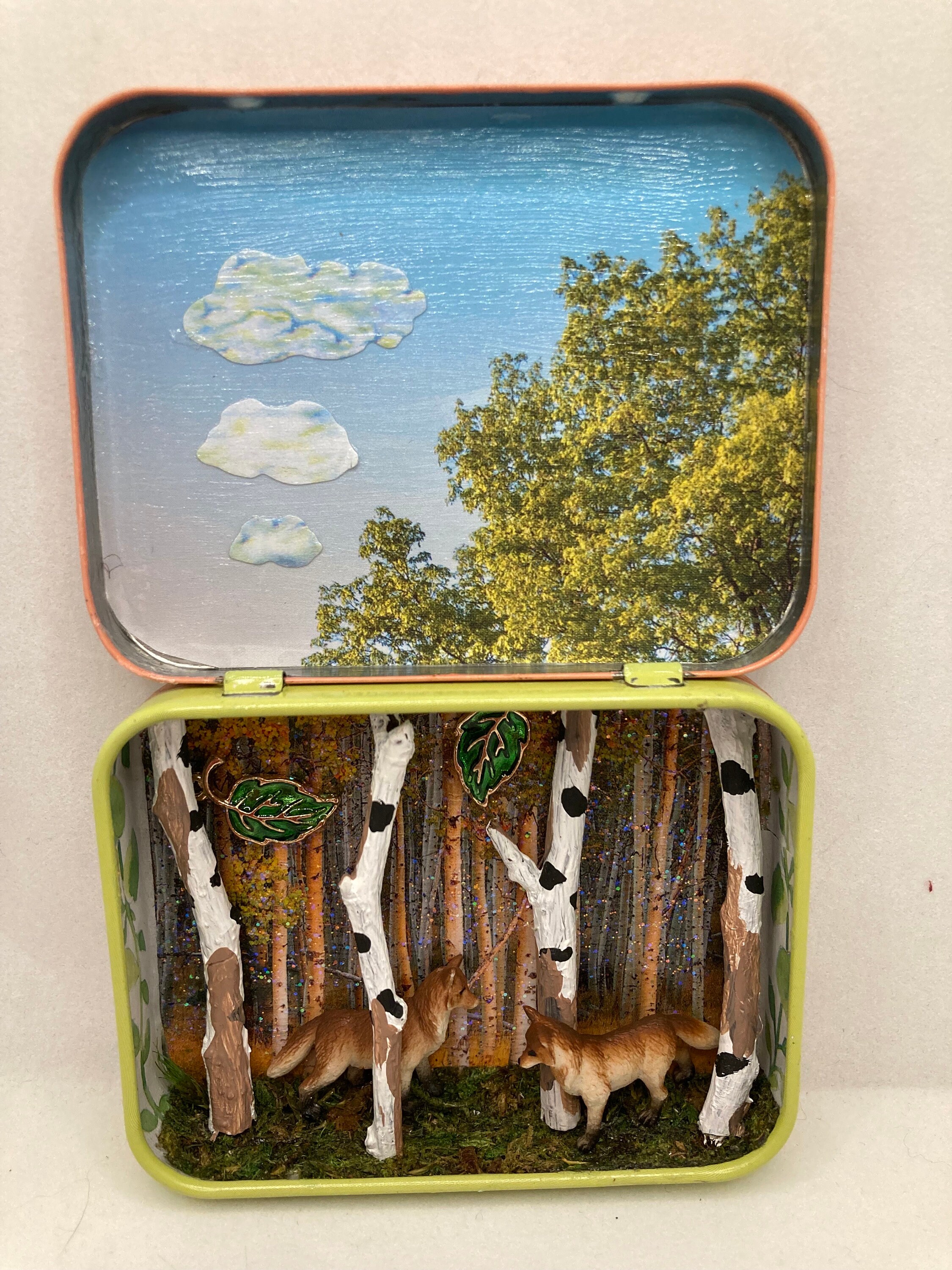 Mini Diorama forest With Foxes - Etsy