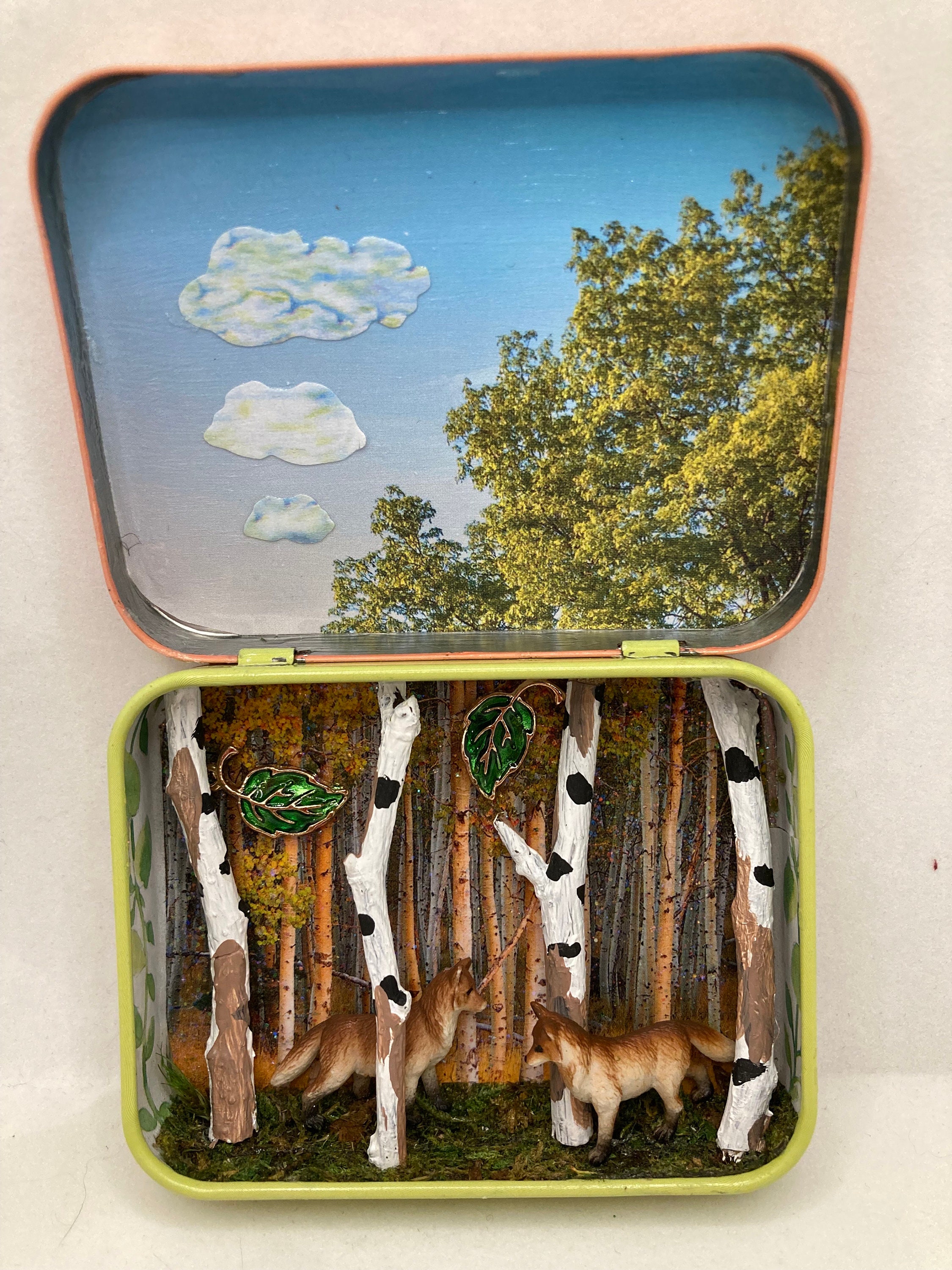 Mini Diorama forest With Foxes - Etsy