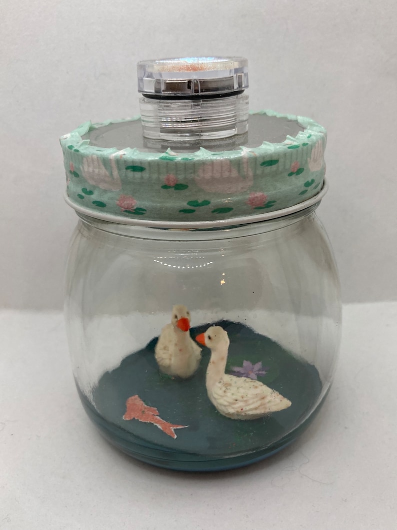 Mason Jar Night Light “swan Lake” - Etsy
