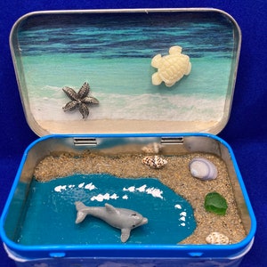 Pocket Beach With Dolphin and Sea Turtle - Etsy