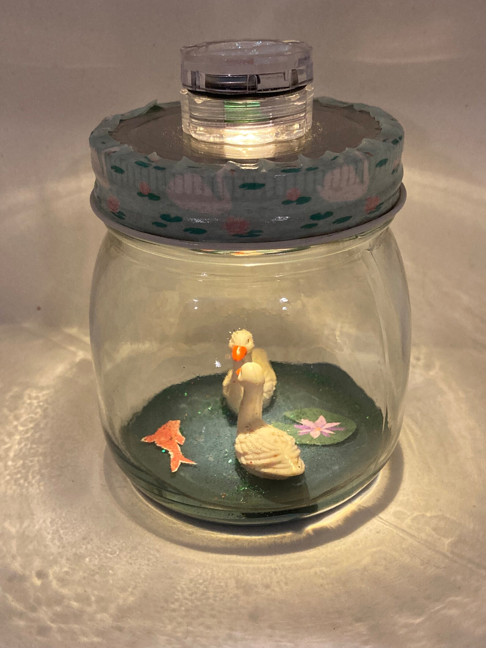 Mason Jar Night Light “swan Lake” - Etsy